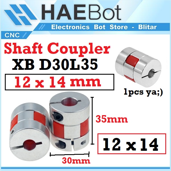 Jual [HAEBOT] Shaft Flexible Coupler XB 12x14mm D30 L35 CNC 12 x 14mm ...