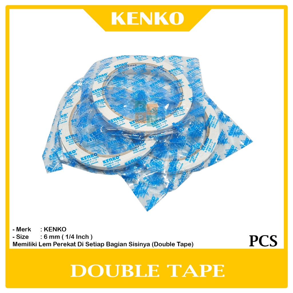 Jual KENKO - Double Tape 1/4 Inch 6 mm 15 Yard Isolasi Bolak Balik ...
