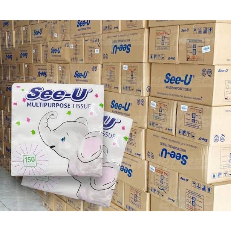 Jual Tisu Kotak kecil Tissue See-U Multipurpose 150 sheet 2 ply ...