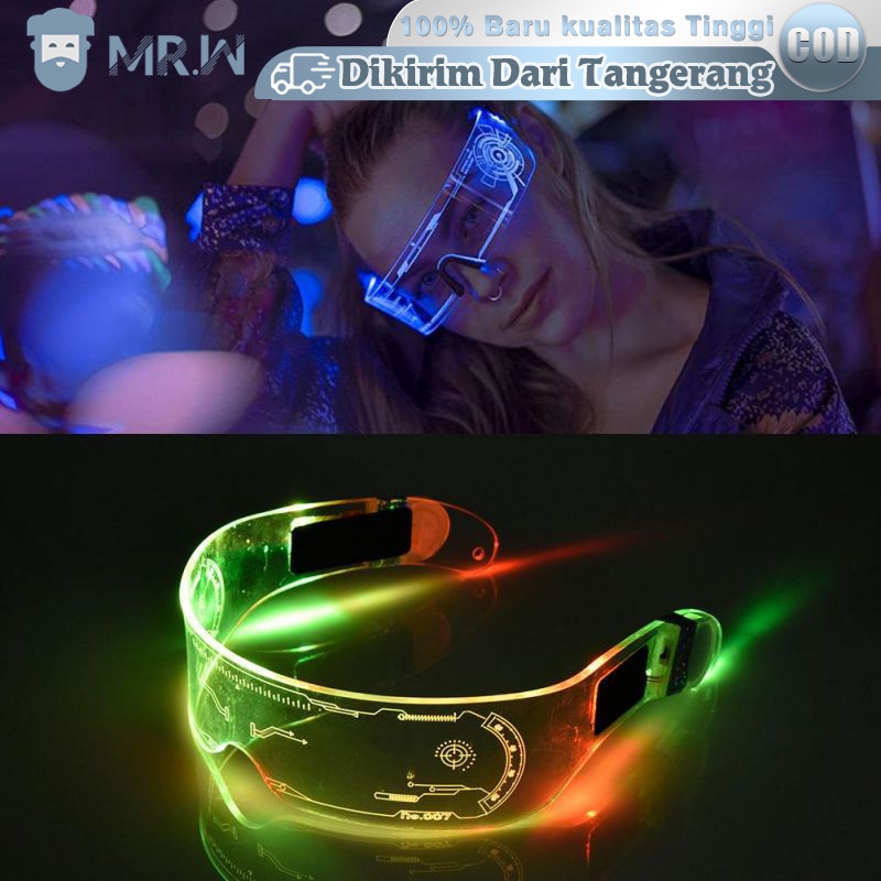 Jual Luminous Glasses LED 7 Warna Kacamata LED Jump Di Hip Hop Dark ...