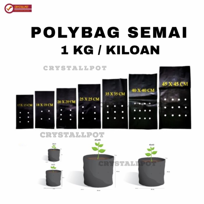 Jual Poo Polybag Super Semua Ukuran 1Kg (12Cm Sampai 60Cm) | Shopee ...