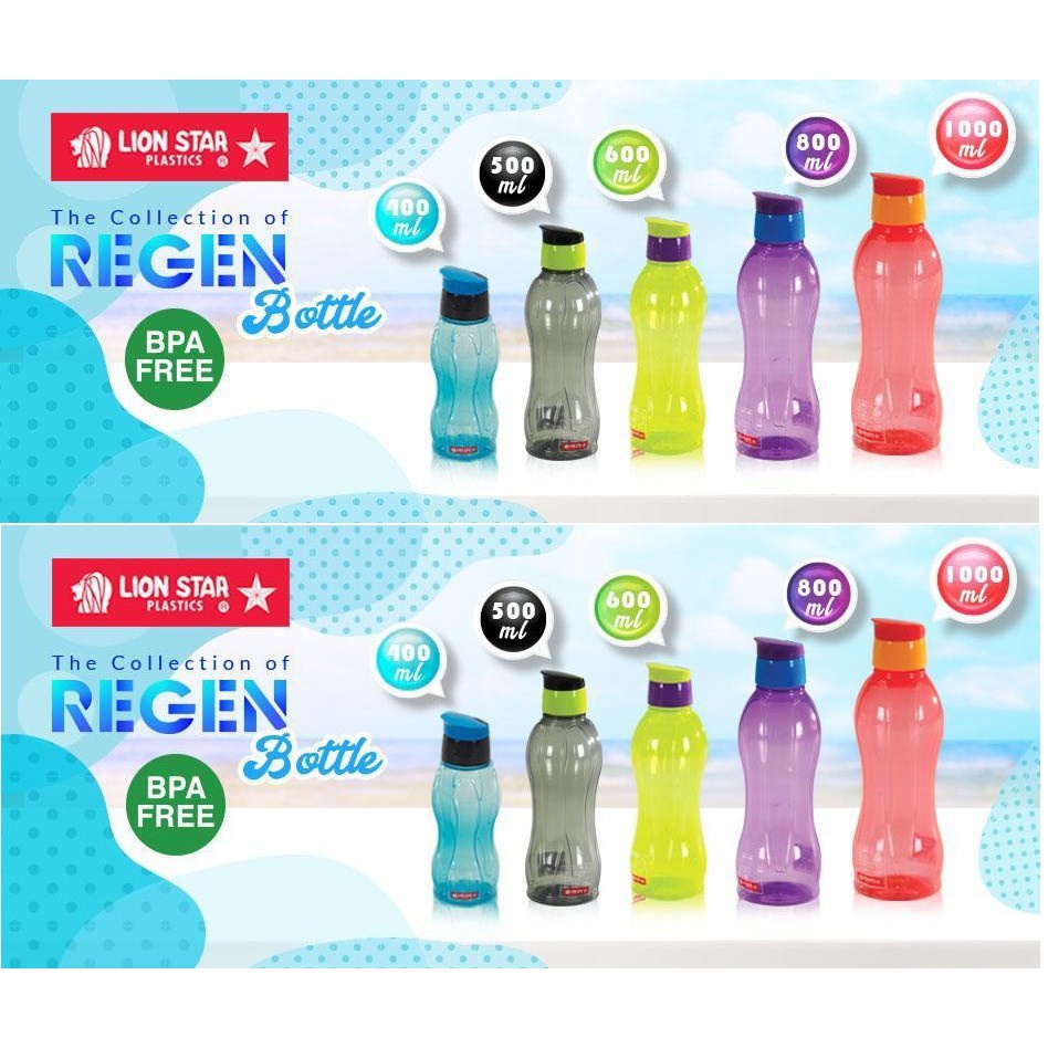 Jual Botol Minum Plastik Regen Lion Star / Botol Minum Kantor / Sekolah ...