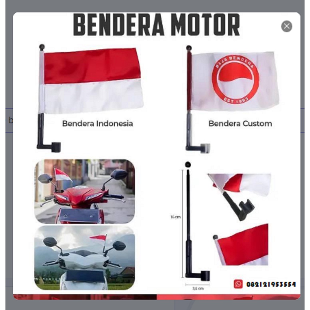 Jual BENDERA UNTUK SPION MOTOR ( Bisa Costume ) | Shopee Indonesia