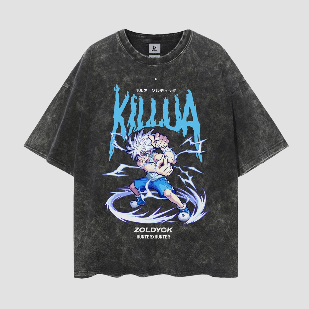 Jual Killua Zoldyck Vintage Style Oversize Washed Tee | Shopee Indonesia