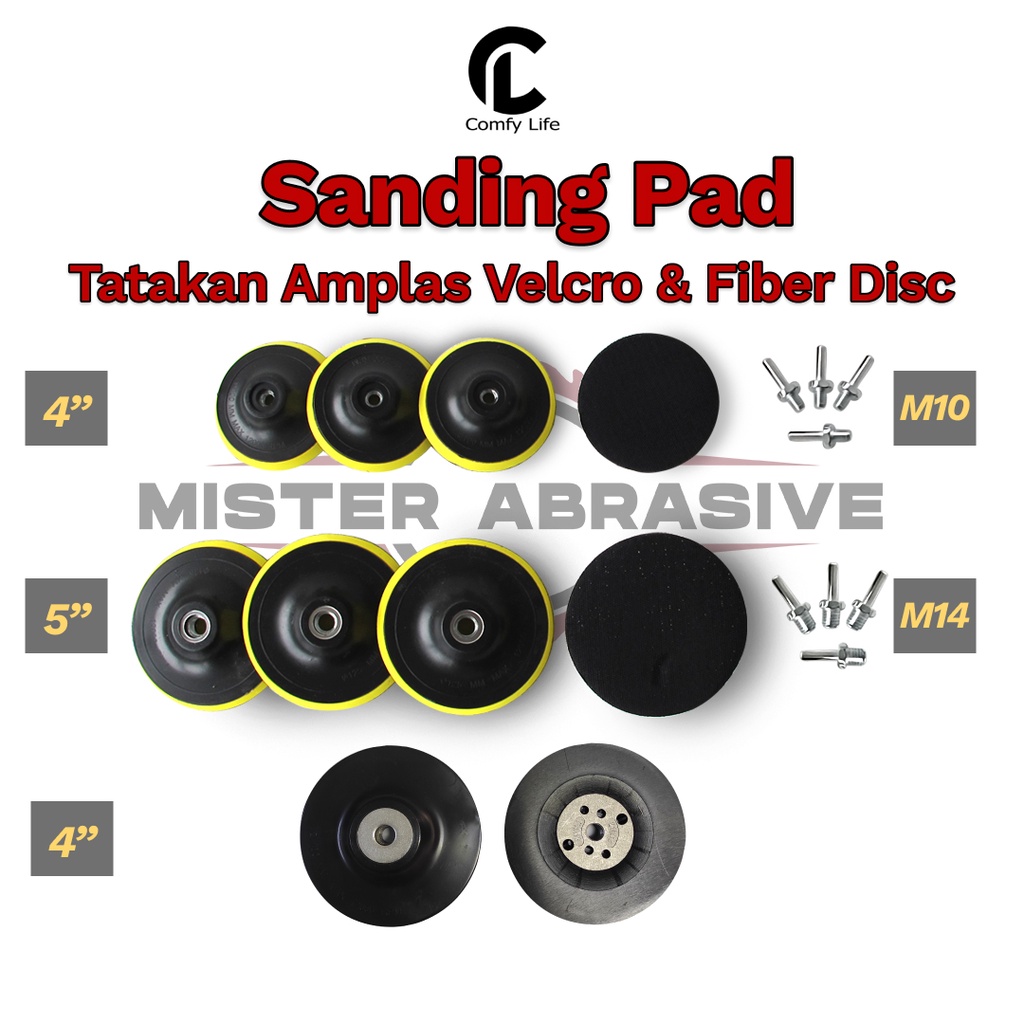 Jual Tatakan Amplas Velcro Gerinda Tangan Sanding Pad Disc Adaptor ...