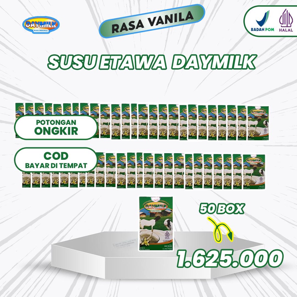 Jual Susu Daymilk Etawa Rasa Vanila 200 Gram 50 Box | Shopee Indonesia