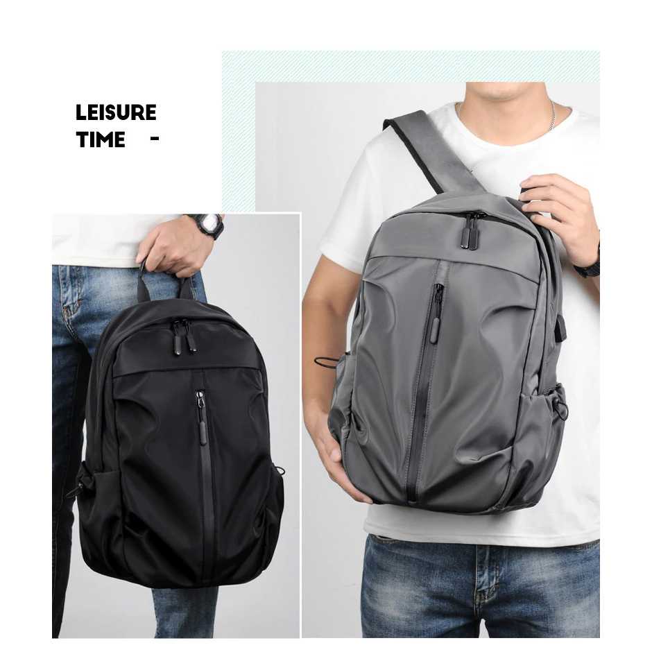 Jual Tas Ransel Punggung Unisex Laptop Oxford Simple Desain with USB ...
