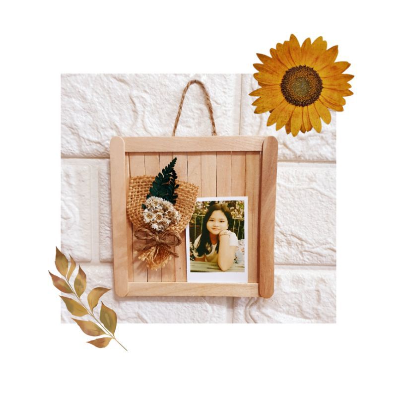Jual CRAFTIVY - BINGKAI FOTO AESTHETIC FRAME RUSTIC STIK KAYU ES KRIM ...