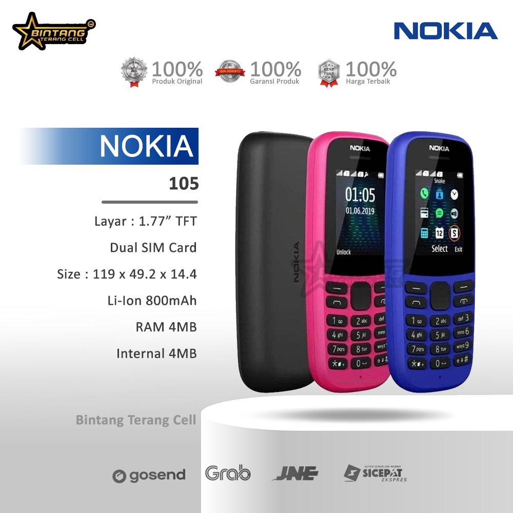 Jual Nokia N105 Dual Sim Original Garansi Resmi TAM | Shopee Indonesia