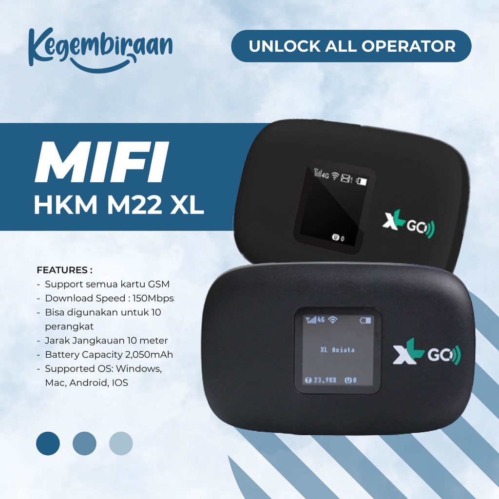 Jual MOBILE WIFI MIFI HKM M22 MODEM WIFI XL GO UNLOCK ALL OPERATOR ...