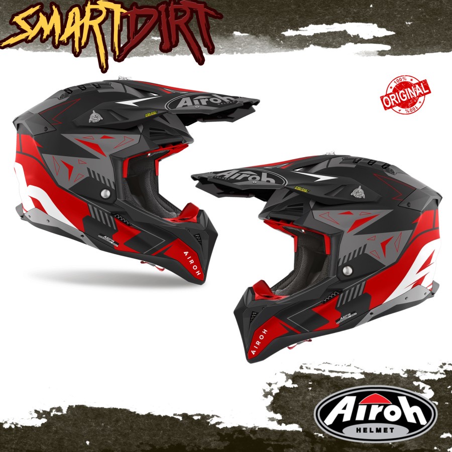 Jual HELM CROSS AIROH AVIATOR 3 SPIN RED 2023 HELM TRAIL AIROH AVIATOR ...