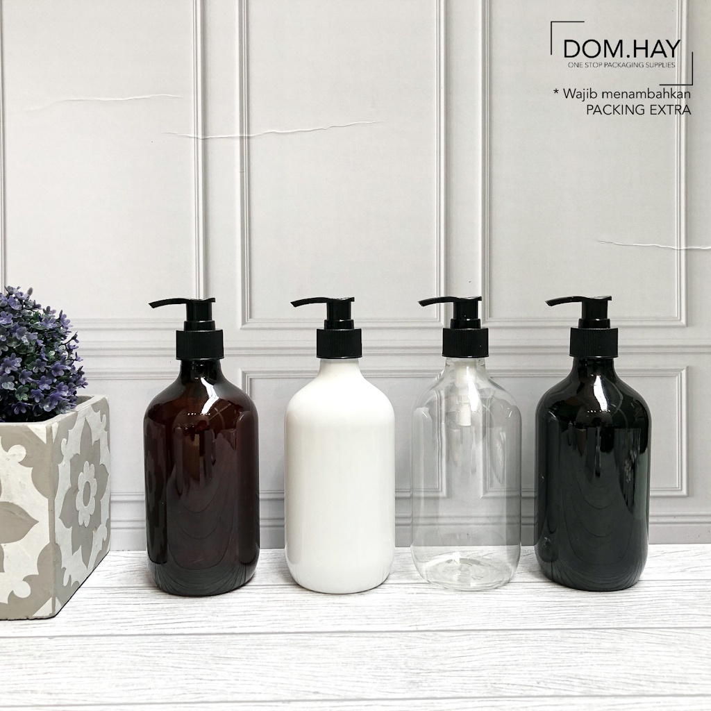 Jual 500ml Botol Pump Lotion HItam Plastik PET Soap Dispenser Hand Sanitizer Handsoap Sabun ...