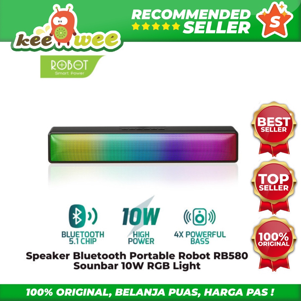 Jual Speaker Bluetooth Portable Robot RB580 Sounbar 10W RGB Light ...