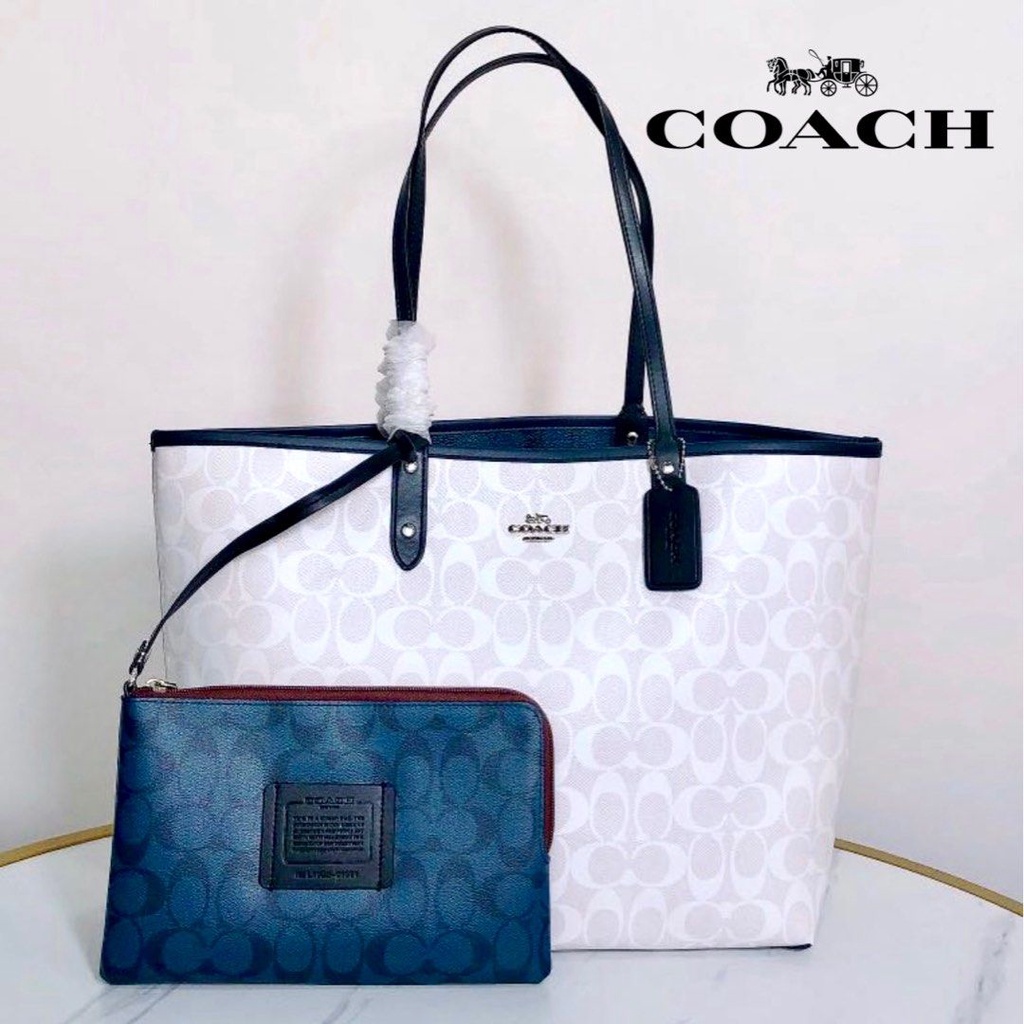 Jual COC 91381 Reversible City Tote In Blocked Signature Canvas ...