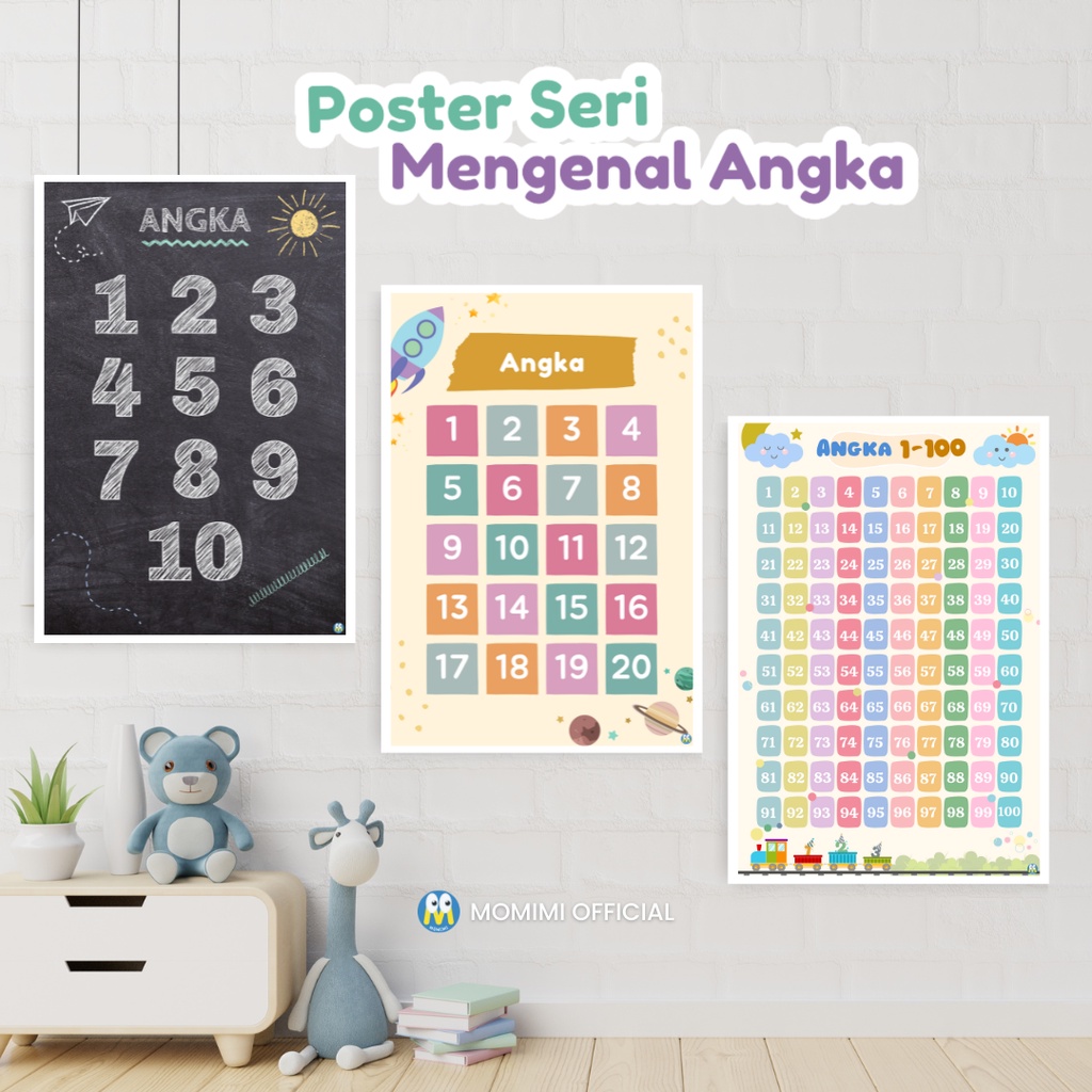 Jual Poster Edukasi Anak Belajar Mengenal ANGKA untuk Anak Toodler ...