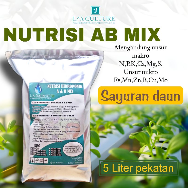 Jual Nutrisi AB Mix LA NUTRIENT Pekatan 5 Liter Untuk Sayuran Daun ...