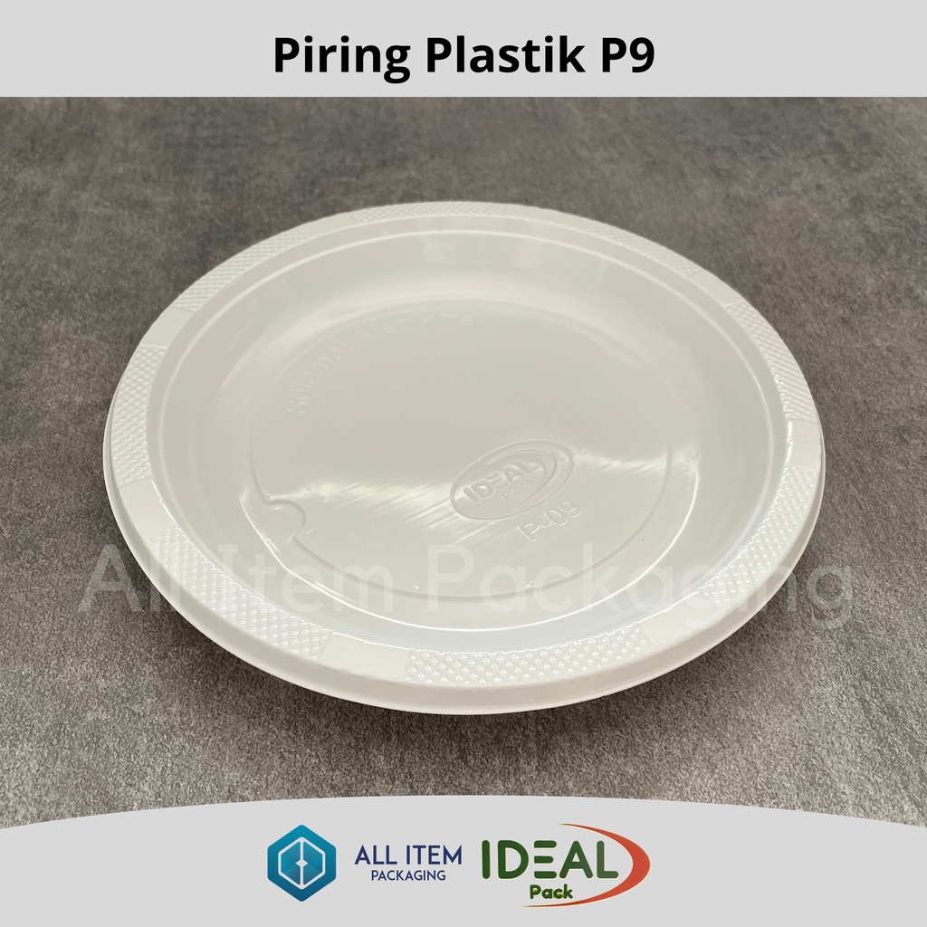Jual Piring Plastik P9 IDEAL / Piring Makan Plastik Besar uk 9 @50 Pcs ...