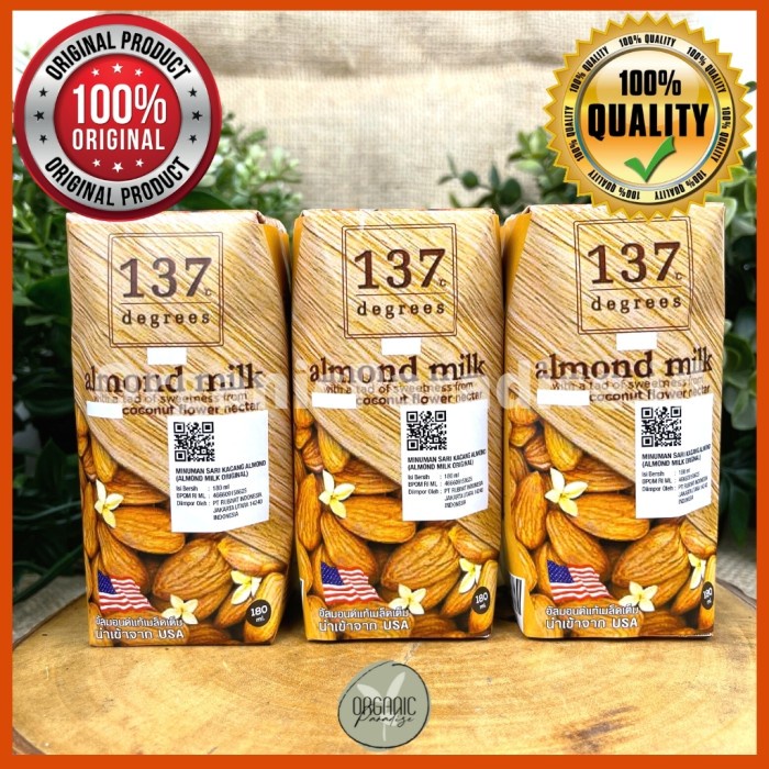 Jual 137 Degrees Susu Almond Original 180 ml / 137 Degrees Almond Milk Original | Shopee Indonesia