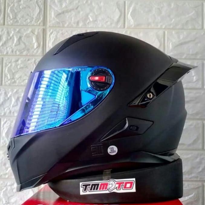 Jual Helm Snail FFs1 Revo Blue ( flat Visor ) | Shopee Indonesia