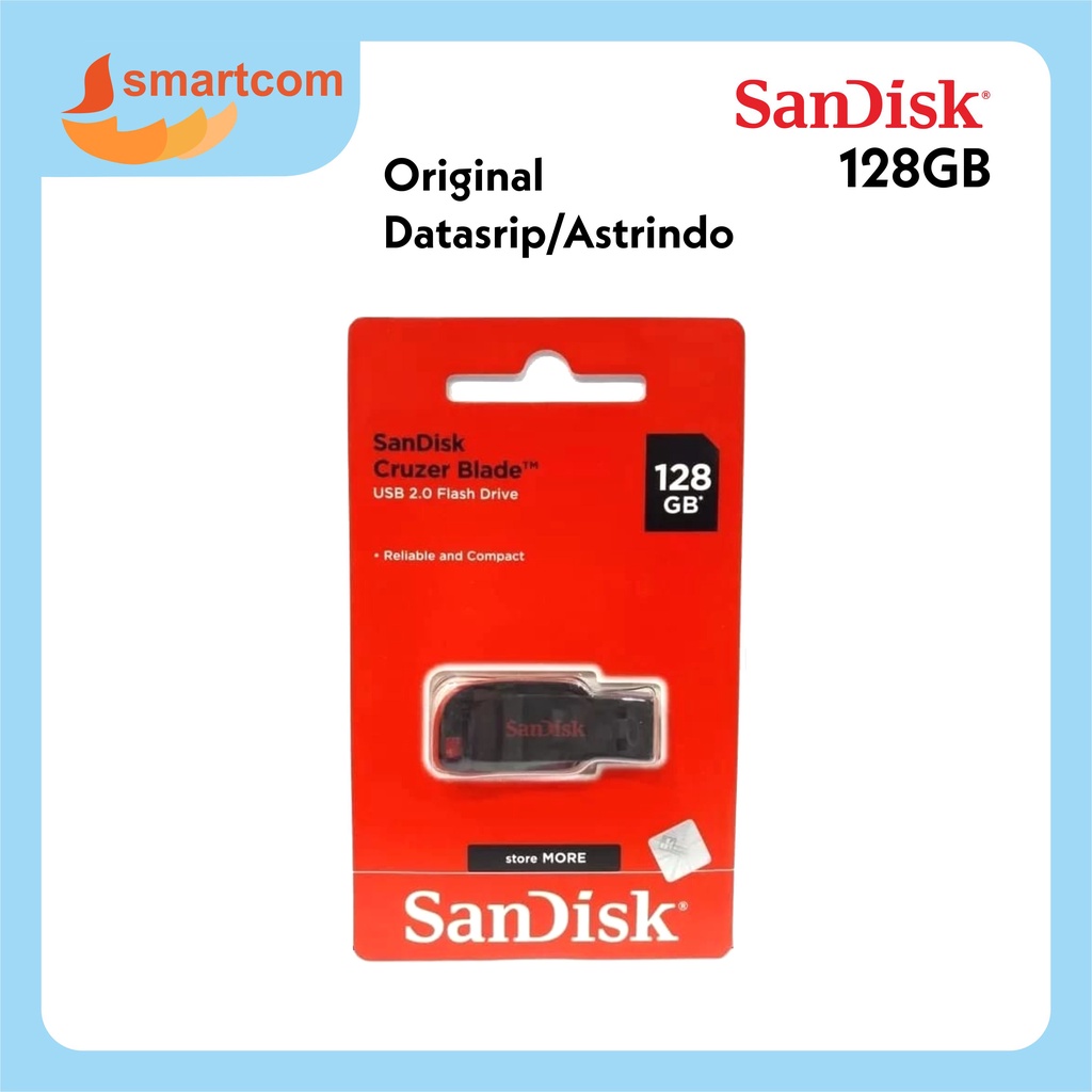 Jual ORIGINAL FLASHDISK SanDisk 128GB Cruzer Blade CZ50 | Shopee Indonesia
