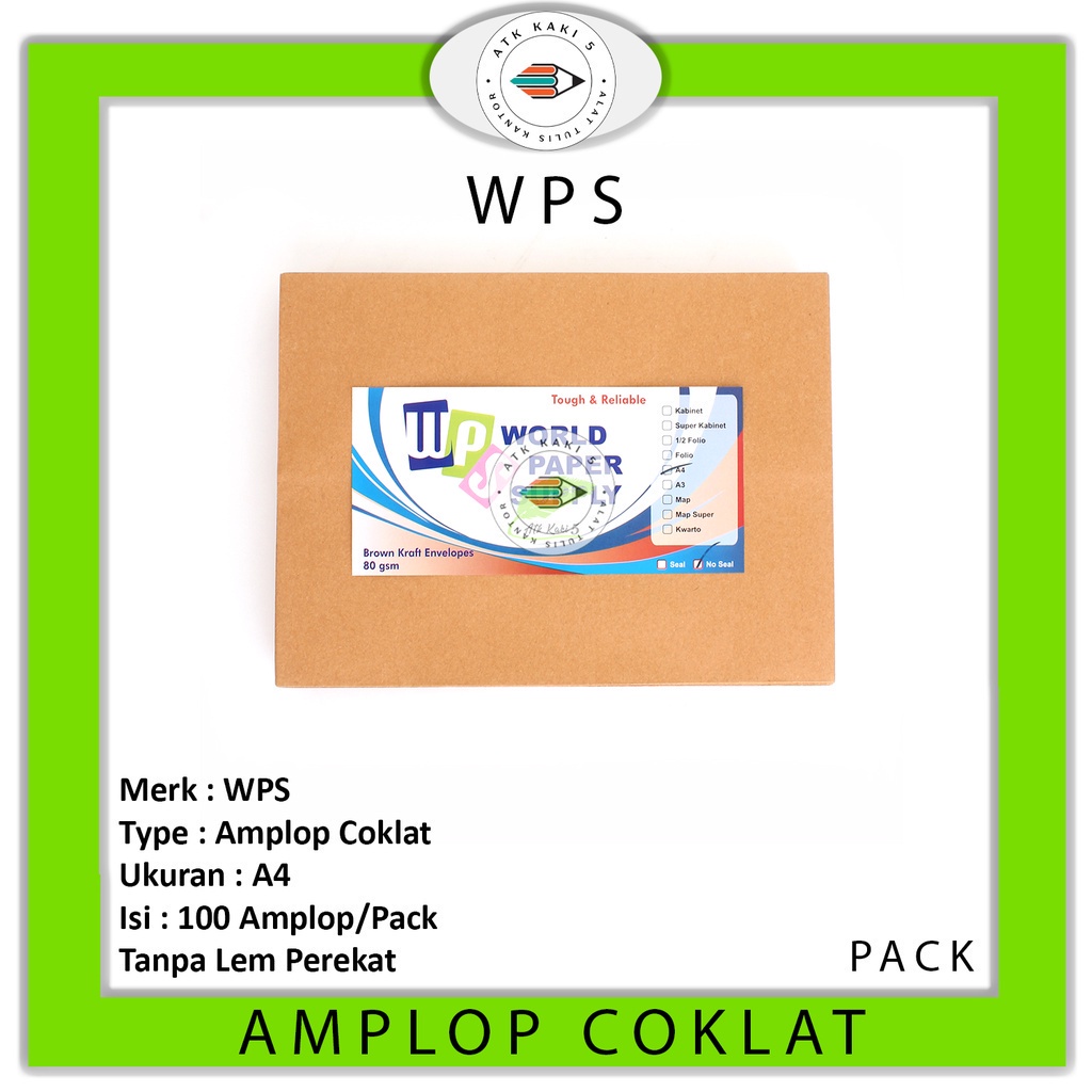 Jual WPS - Amplop Coklat Ukuran A4 - Pack | Shopee Indonesia