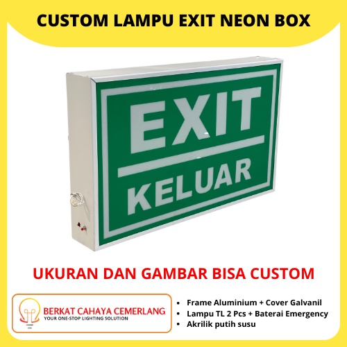 Jual Custom Lampu Emergency Exit Neon Box | Shopee Indonesia