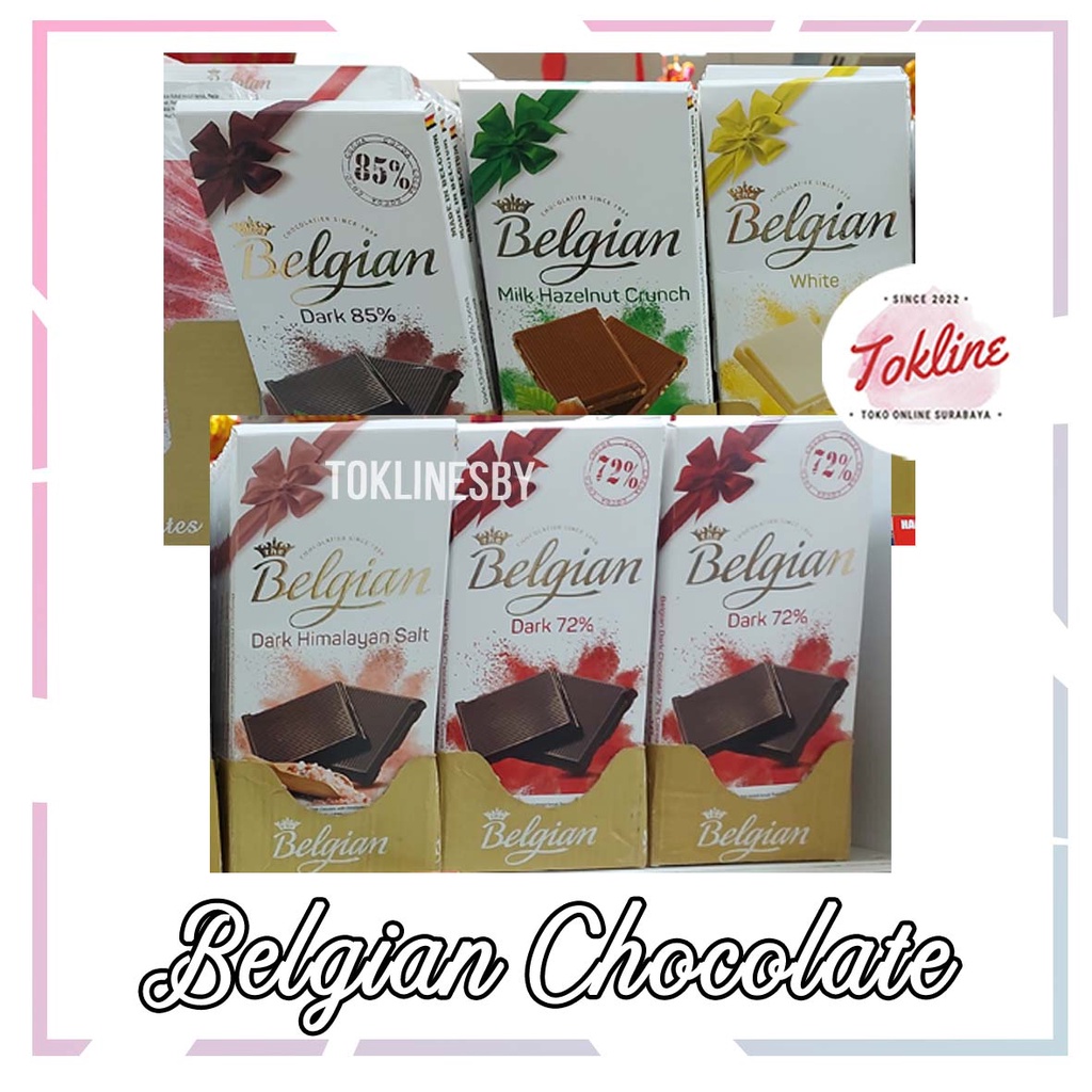 Jual BELGIAN CHOCOLATE COKLAT BATANG DARK 72% 85% WHITE PUTIH HIMALAYAN ...