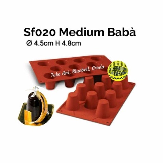Jual Silikomart Silicone Flex Medium Baba , ∅ 4.5cm H 4.8cm, 11 cavity ...