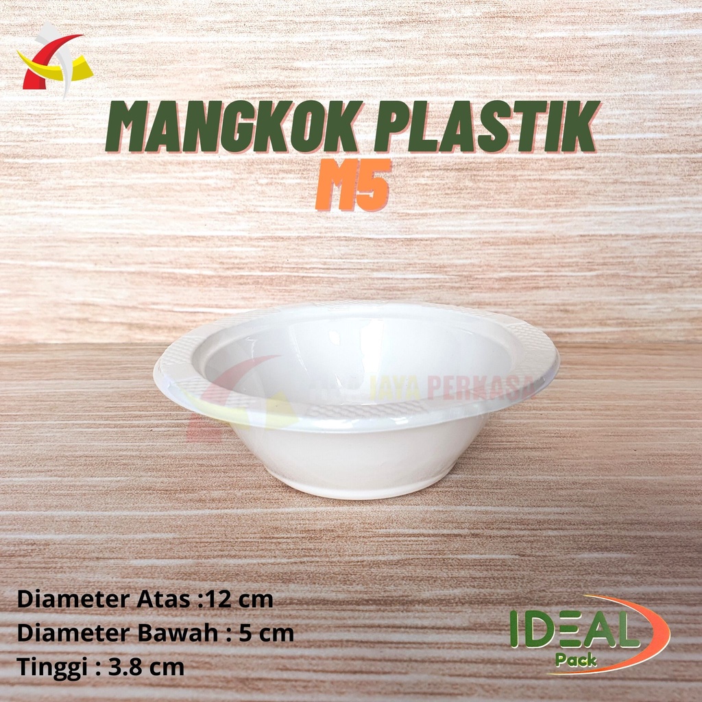 Jual Mangkok Plastik Kecil M5 PET IDEAL / Mangkok Sekali Pakai @50 Pcs ...
