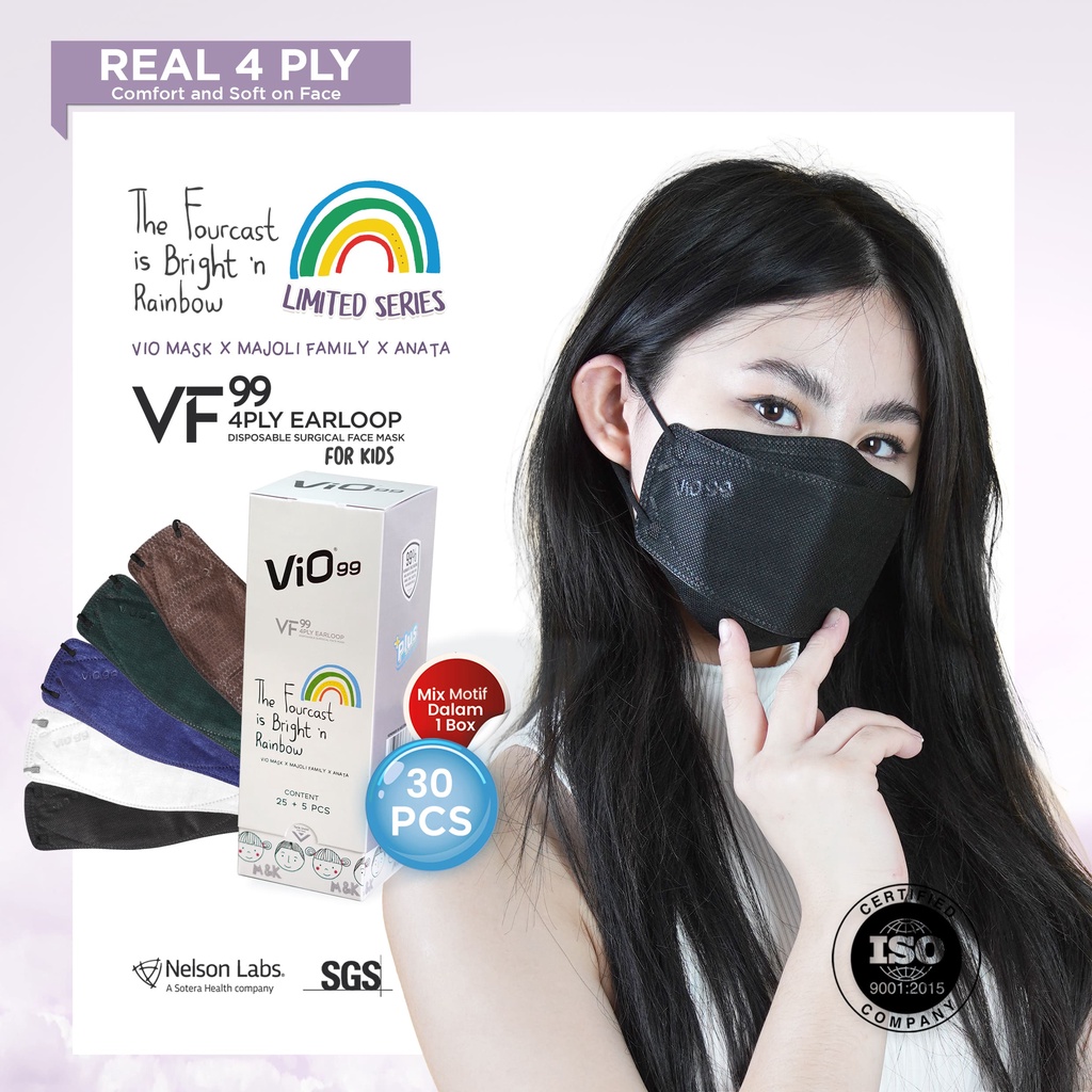 Jual Vio VF99 Mask '30S 4 Ply Earloop X Majoli limited edition maskerr ...