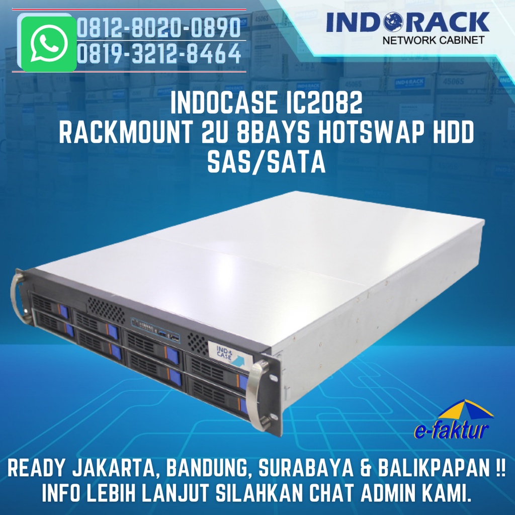 Jual Rackmount Case 2U 8 Bay HOTSWAP HDD SAS / SATA Casing Server ...