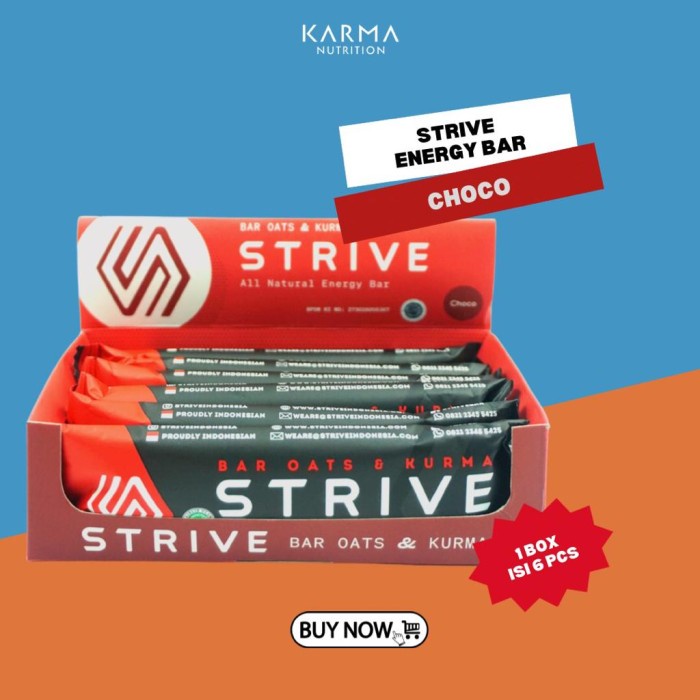 Jual Energy Bar Strive rasa Choco 1Box isi 6pcs | Shopee Indonesia