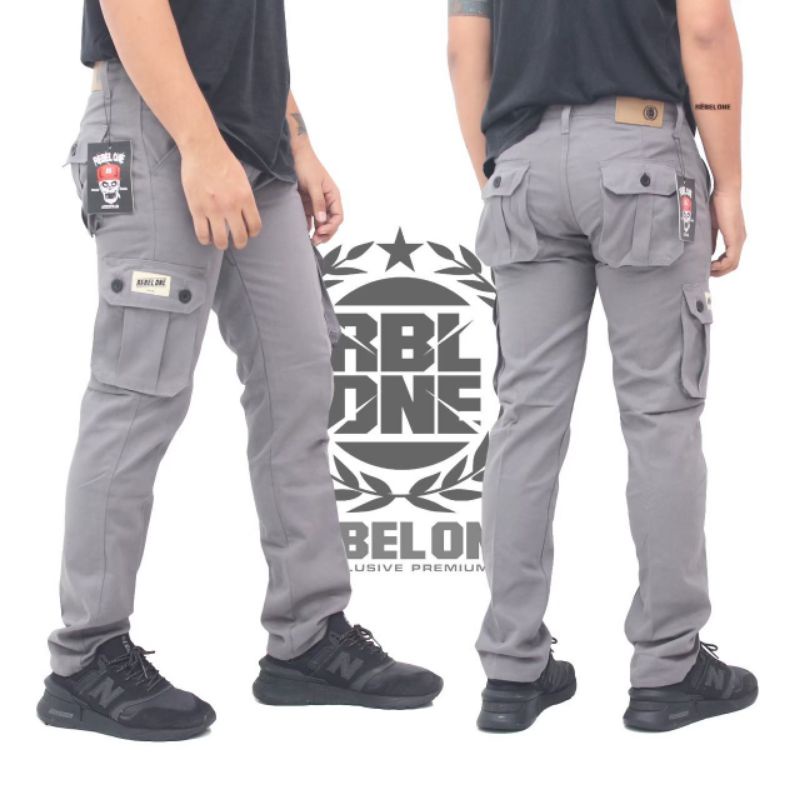 Jual cargo premium abu abu cargo pants ori rebelone S M L XL | Shopee ...