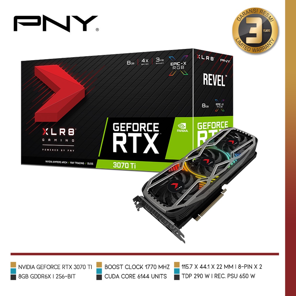 Jual PNY GeForce RTX 3070 Ti 8GB XLR8 Gaming REVEL EPIC-X RGB Triple ...
