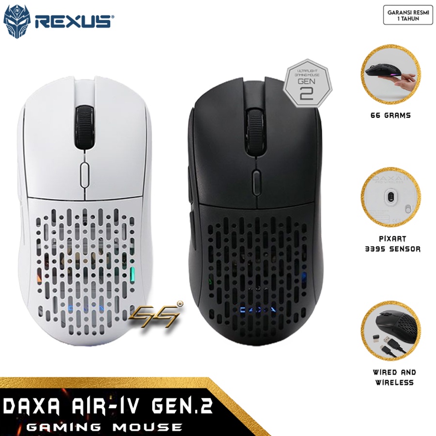 Jual REXUS DAXA AIR IV Gen 2 Daxa Air 4 Mouse Gaming Wireless RGB ...