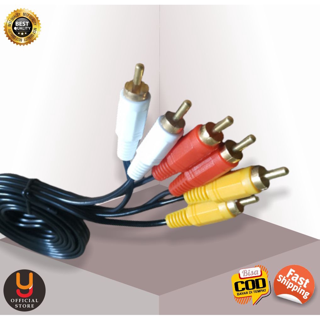 Jual Kabel RCA AV Male to Male Audio Video Cable TV CCTV DVD VCD Game ...