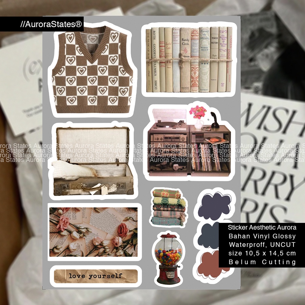 Jual Stiker Aesthetic Vogue Sticker Vintage Vogue Uncut Custom Sticker ...