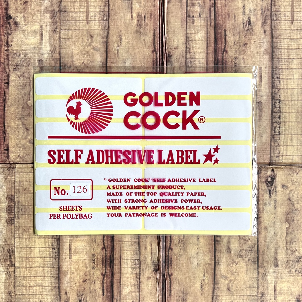 Jual Label Golden Cock No. 126 - Self Adhesive Label 126 - Sticker ...