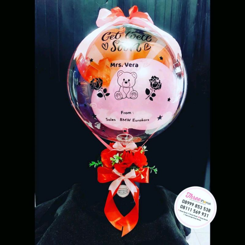 Jual box bunga balon get well soon / bloom box bunga balon / box bunga ...