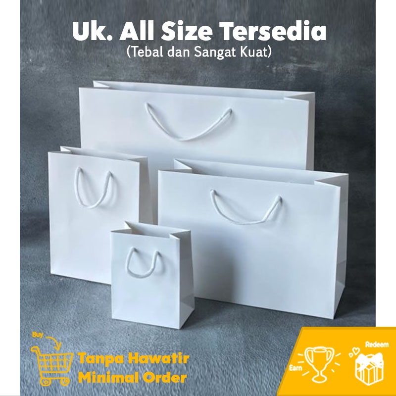 Jual Paper Bag Putih Polos All Size Mini dan Jumbo / Paper Bag Putih ...