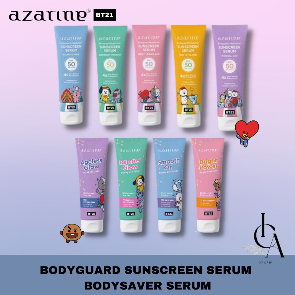 Jual Azarine x BT21 Bodyguard Moisturizer Sunscreen Serum 100ml SPF 50 ...