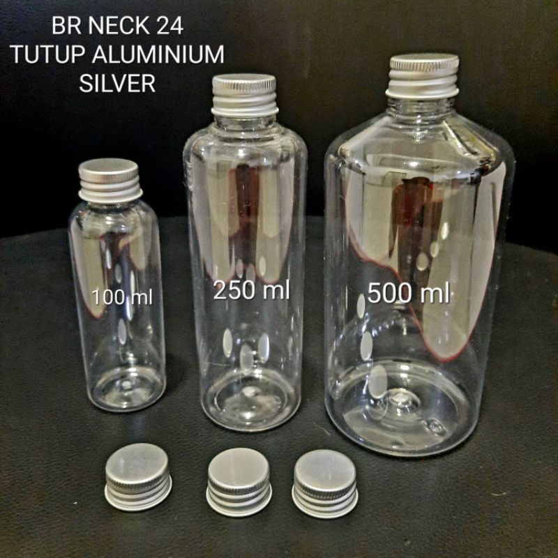 Jual Bigta_Botol 100 ml / 250 ml / 500 ml TUTUP ALUMINIUM (neck 24 ...