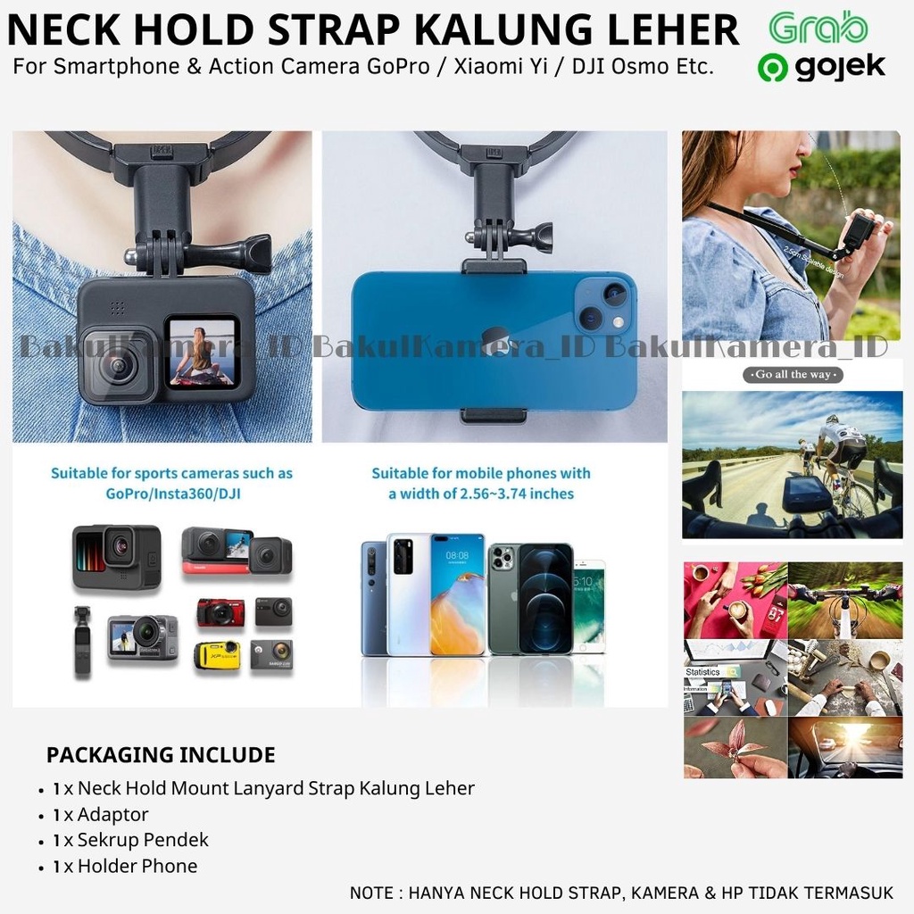 Jual Neck Holder Phone Mount Lanyard Strap Kalung Leher for Smartphone ...