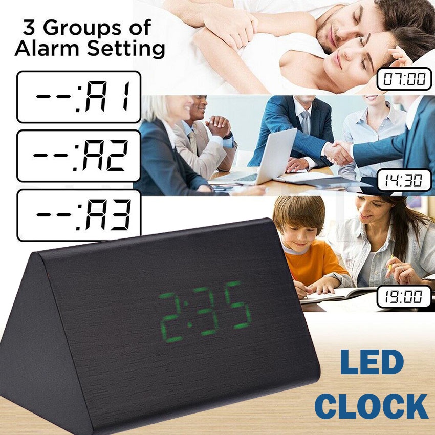 Jual LED Clock Digital Wood Clock Jam Meja JK-828 Motif Kayu Alarm ...