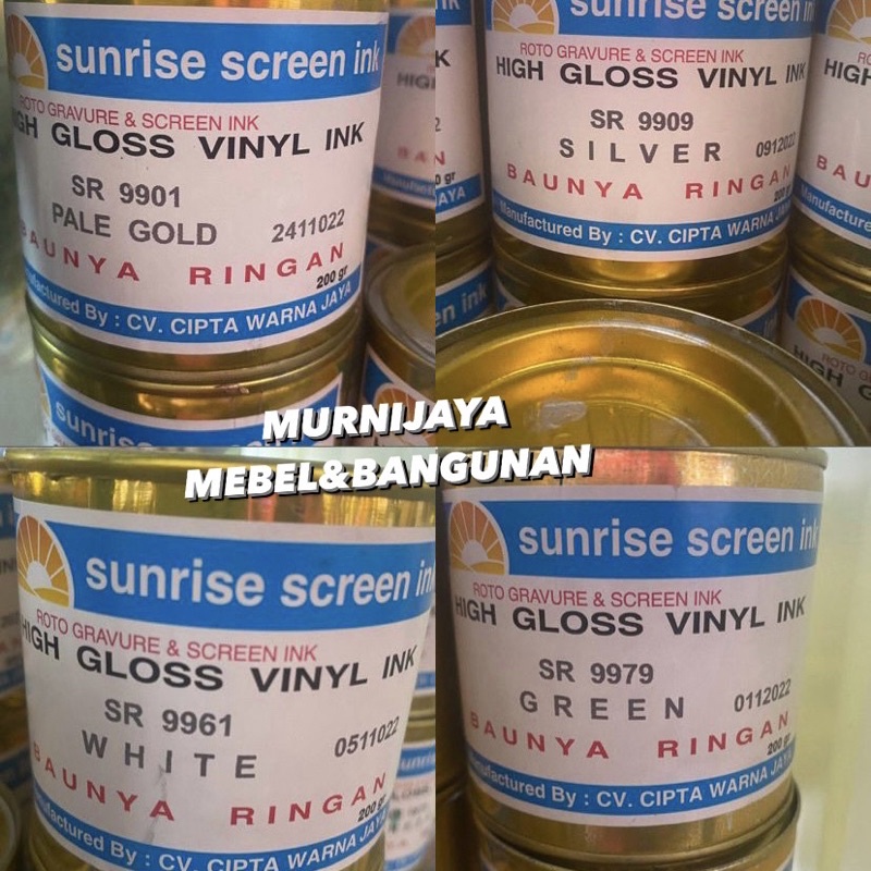Jual SUNRISE TINTA CAT SABLON PVC KERTAS @200G GLOSS VINYL INK | Shopee ...