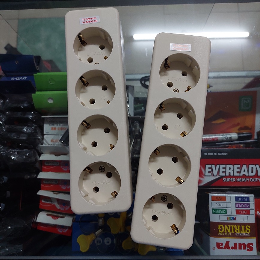 Jual Stop Kontak Uticon Lubang 4 Isi 4 Lubang ST-148 Terminal Kuningan ...