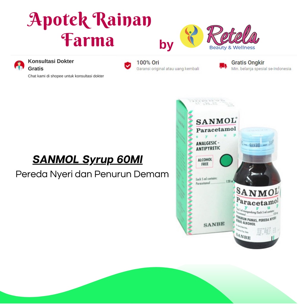 Jual SANMOL PARACETAMOL SYRUP 60ML | Shopee Indonesia