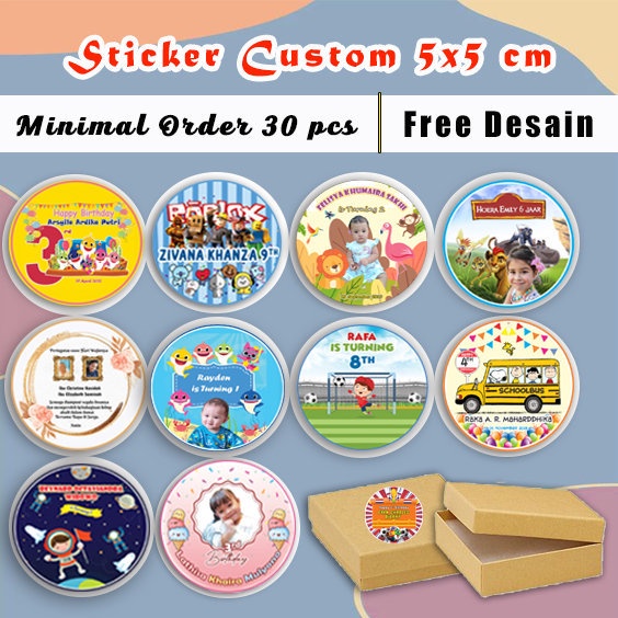 Jual Sticker Ulang Tahun Custom Tema | Shopee Indonesia
