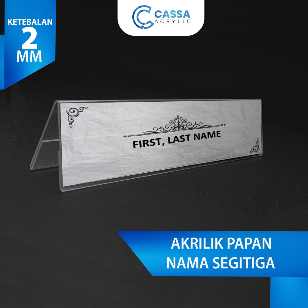 Jual Papan Nama Meja Akrilik / Akrilik Kartu Nama Segitiga | Shopee ...