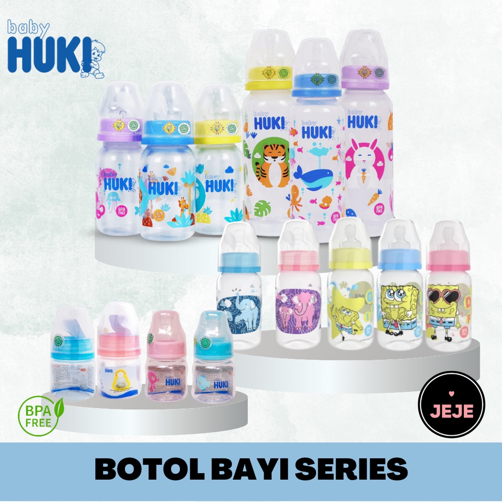 Jual BABY HUKI Bottle | Animal 60 / 120 / 240 mL | botol dot bulat ...